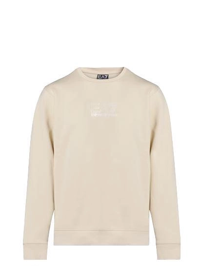 EA7 Cotton And Polyester Crewneck Sweatshirt - Cream