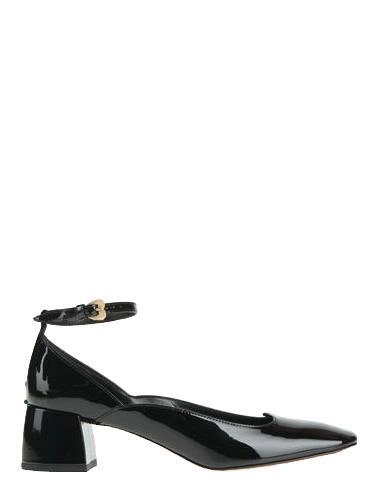 A.BOCCA Patent Leather Pumps With Ankle Strap - Black
