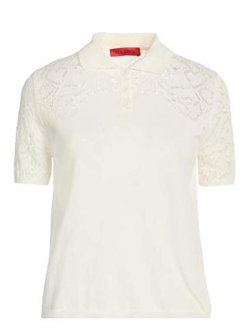 Max & Co. Lace Knit Polo Shirt - White