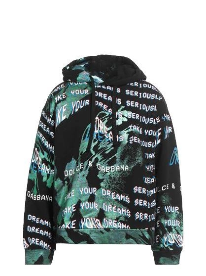 Dolce & Gabbana Printed Cotton And Polyester Blend Hoodie - Black