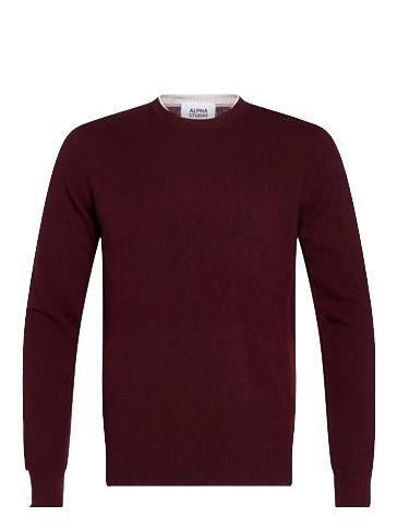 Alpha Studio Geelong Wool Crewneck Sweater - Red