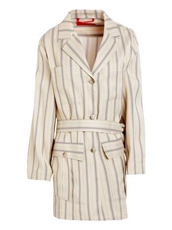 Max & Co. Striped Linen-viscose Jacket - Beige