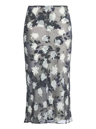 Max & Co. Floral Print Chiffon Midi Skirt - Grey