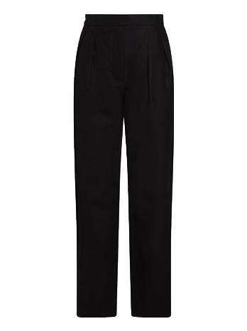 Max Mara Cotton Twill Tapered Pants - Black