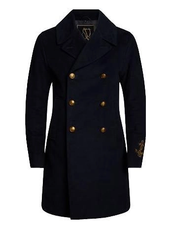 SEALUP Double-breasted Cotton Coat - Navy