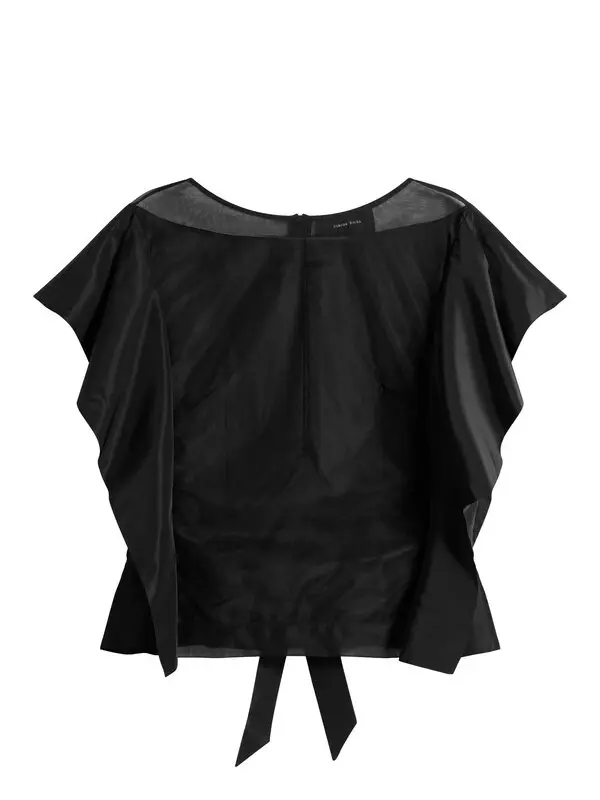 Simone Rocha Sheer Panel Boxy Top - Black