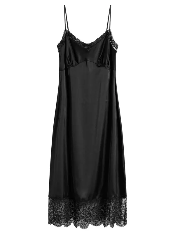 Simone Rocha Lace Trimmed Slip Dress - Black