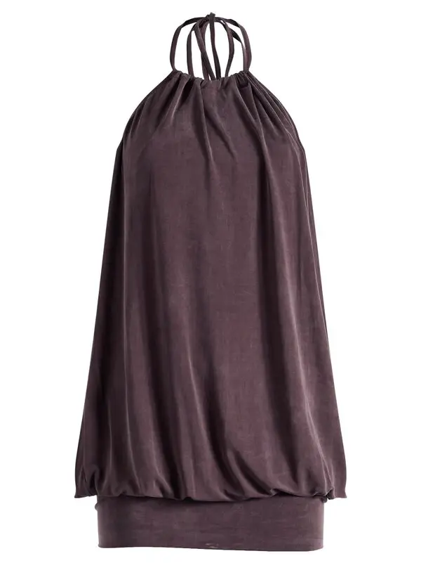PEACHY DEN Nia Kylie Balloon Dress - Chocolate