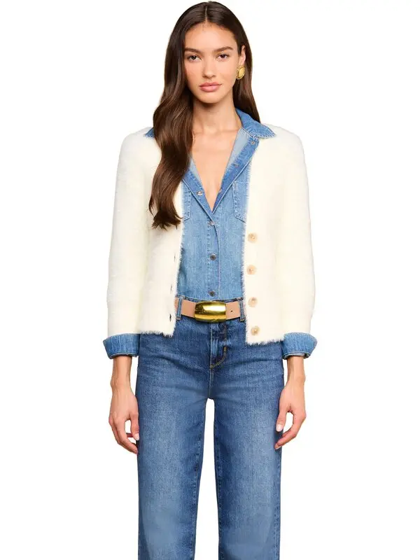 L'Agence Agathe Cardigan Top - Ivory