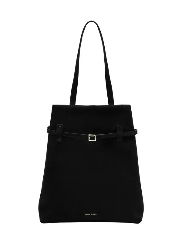 Manu Atelier Suede Tote Bag - Black