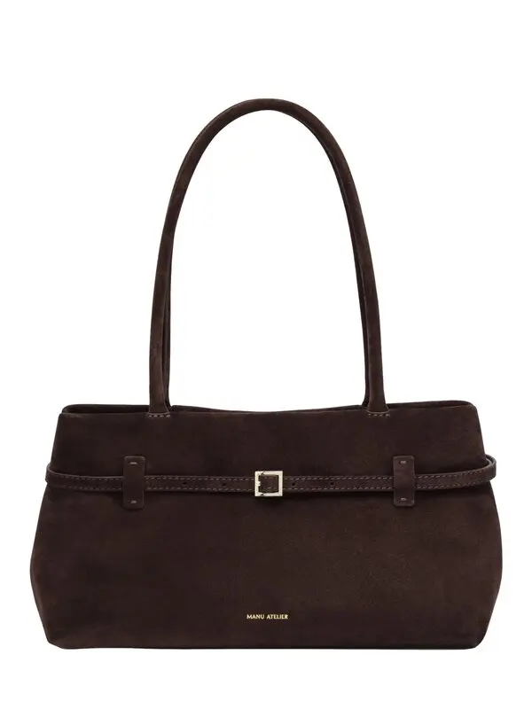Manu Atelier Suede East West Bag - Brown