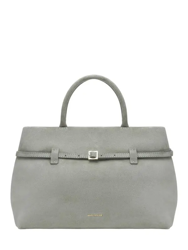 Manu Atelier Le Cambon 35 Bag In Suede - Green