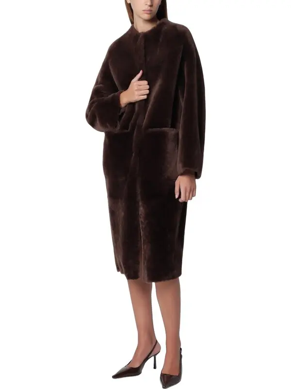 BLANCHA Oak Reversible Shearling And Nappa Leather Coat - Brown