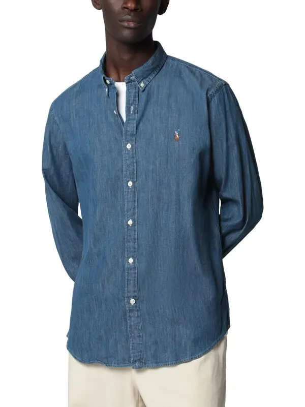 Polo Ralph Lauren Slim-fit Denim Button-down Shirt - Blue