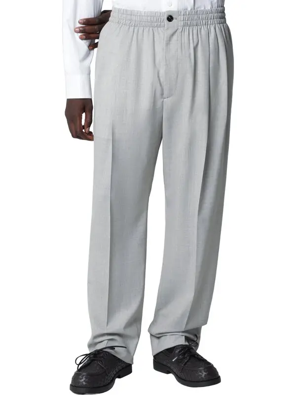 Bottega Veneta Light Mélange Wool Trousers - Grey