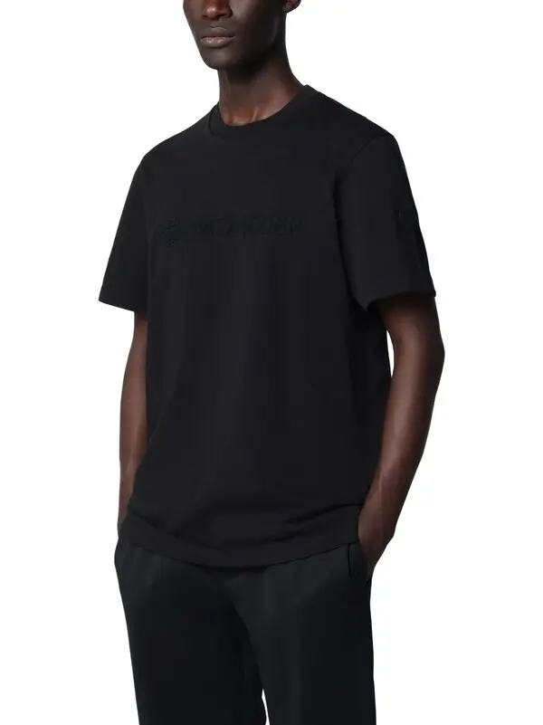 Moncler Cotton Jersey Logo T-shirt - Black