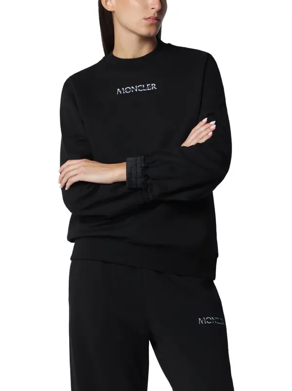 Moncler Cotton Sweatshirt With Logo - Black