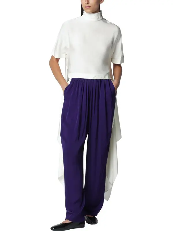 Alaïa Asymmetric Viscose Cady Top - White