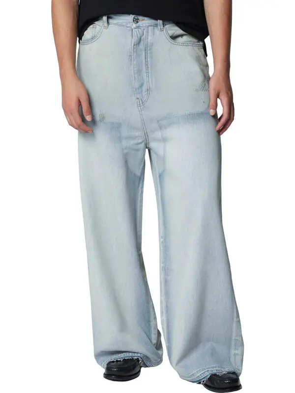 Amiri Washed Wide-leg Jeans - Light Blue