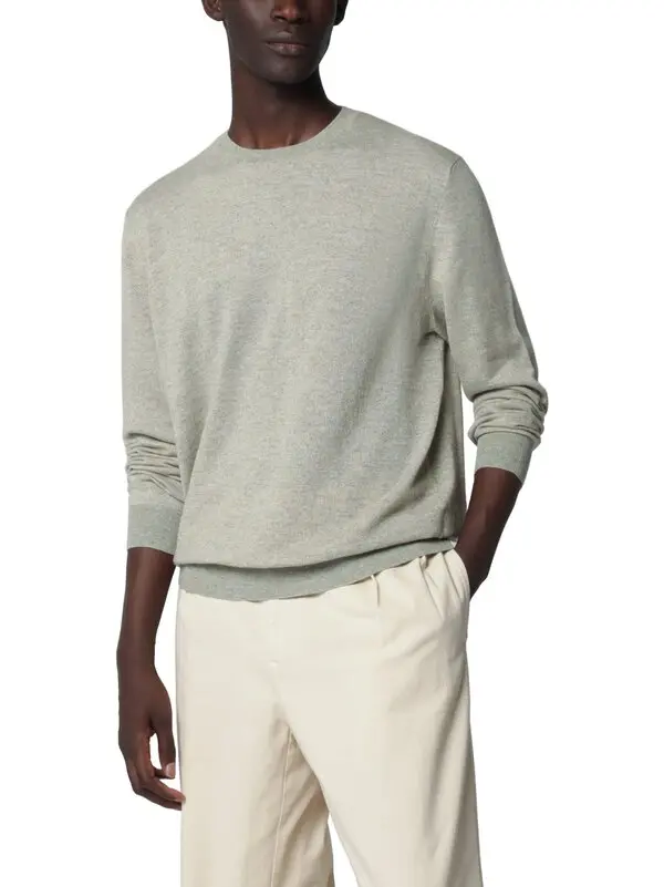 Loro Piana Cream Mélange Cashmere And Silk Sweater - Green