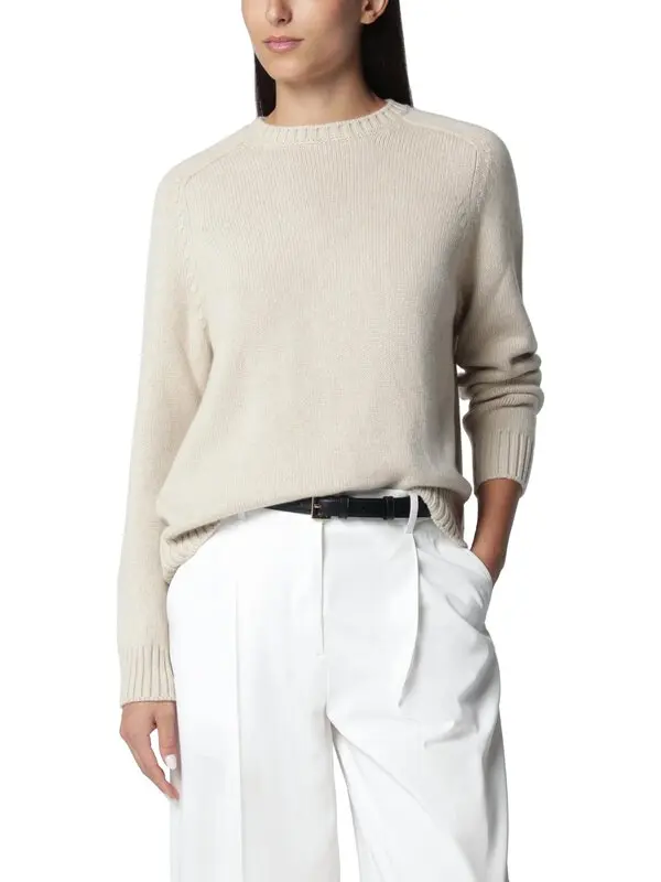 Loro Piana Mélange Cashmere Crewneck Sweater - Beige