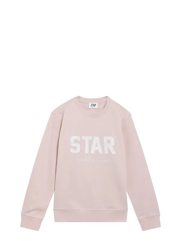 GOLDEN GOOSE Cotton Sweatshirt With Logo Print - Pink