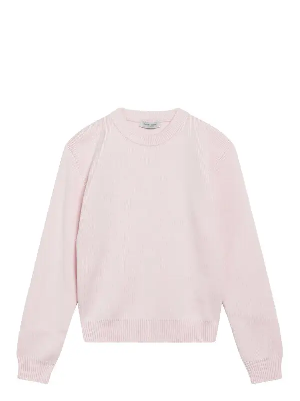 GOLDEN GOOSE Cotton Crewneck Sweater With Lettering Logo - Pink