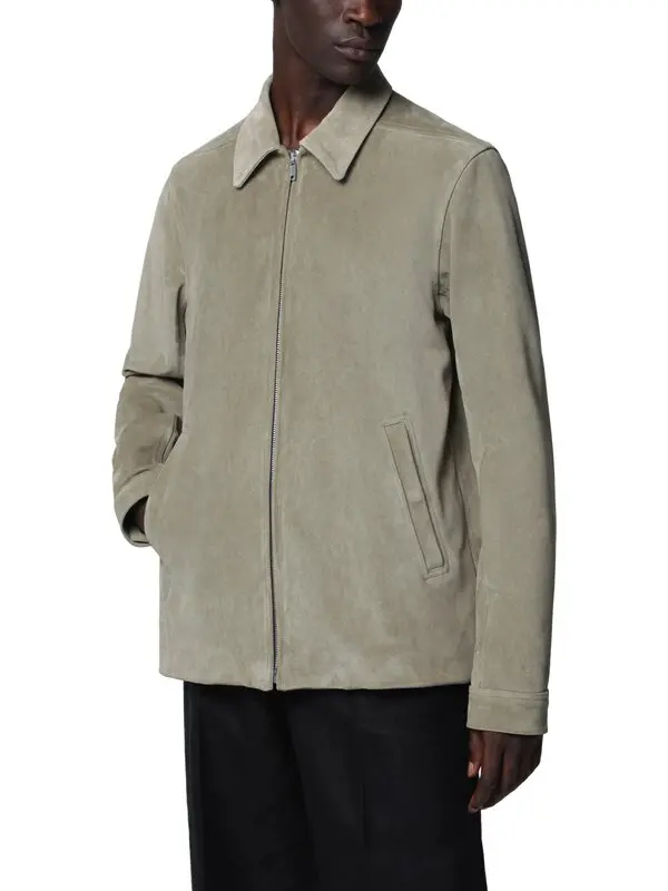 Rick Owens Suede Zip Jacket - Beige