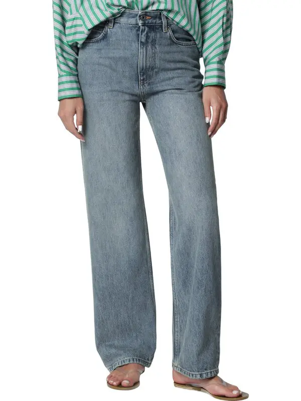 Loewe Anagram Embroidered Cotton Denim Jeans - Blue