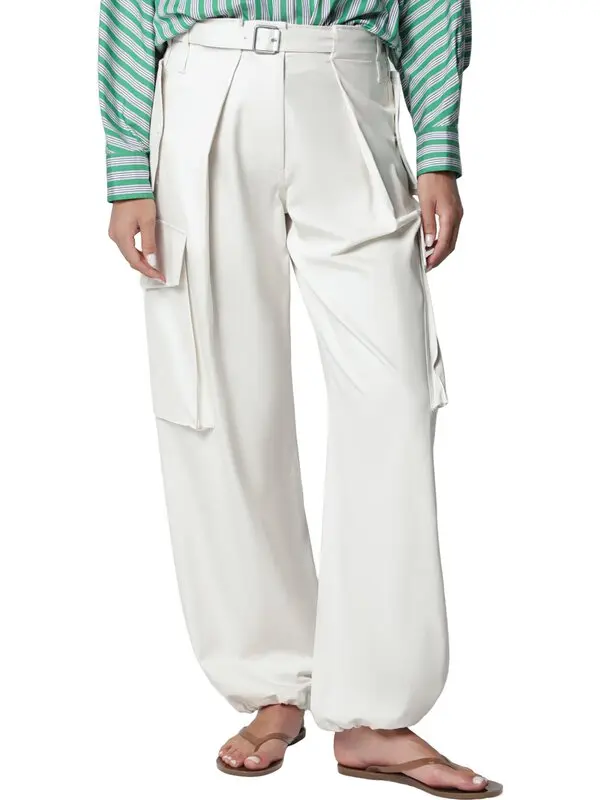 Loewe Ivory Cotton And Silk Gabardine Cargo Trousers - White