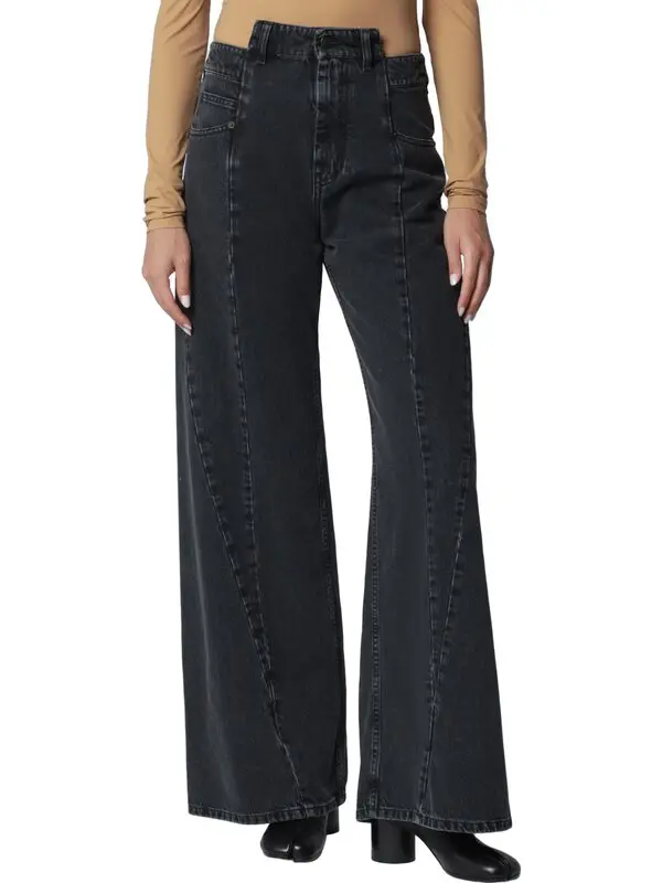 MAISON MARGIELA Wide-leg Jeans With Cut-out Detail - Black