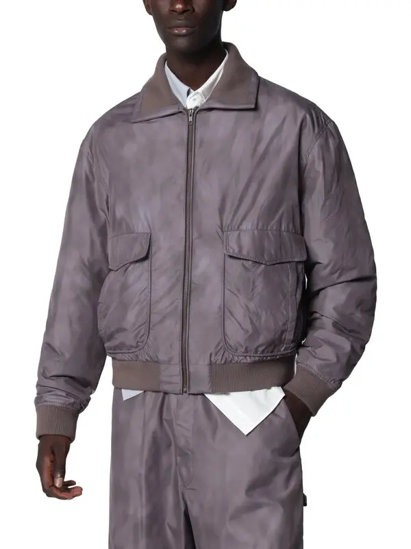 MAISON MARGIELA Technical Fabric Zip-up Bomber Jacket - Brown