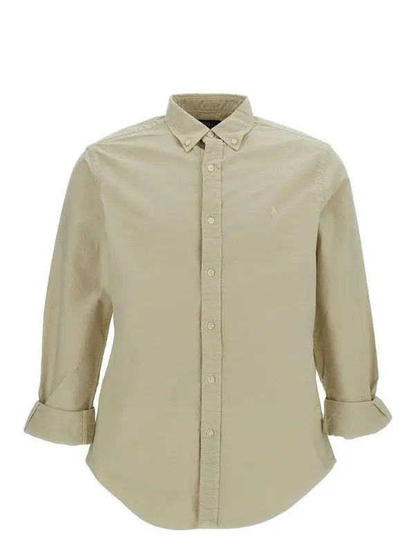 Polo Ralph Lauren Camicia Ultraleggera In Piqu - Beige