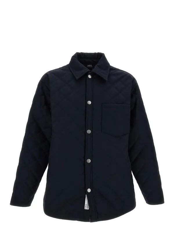 A.p.c. Georges Quilted Wool Blend Jacket - Blu