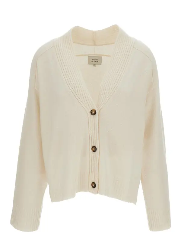 Loulou De Saison Kaia Cashmere Cardigan - Bianco