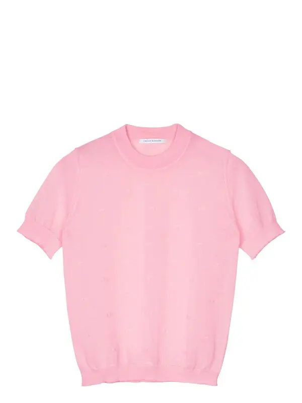 Cecilie Bahnsen Short Sleeve Knit Top - Rose