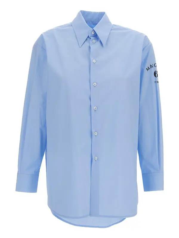 MAISON MARGIELA Oversized Cotton Shirt - Azzurro