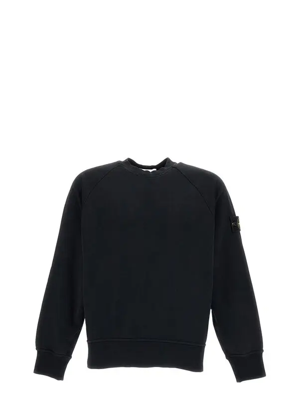 Stone Island Crewneck Sweatshirt With Raglan Sleeves - Nero
