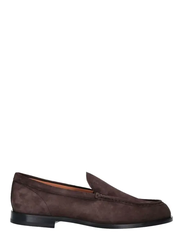 TOD'S Suede Loafers With Raised Stitching - Brown