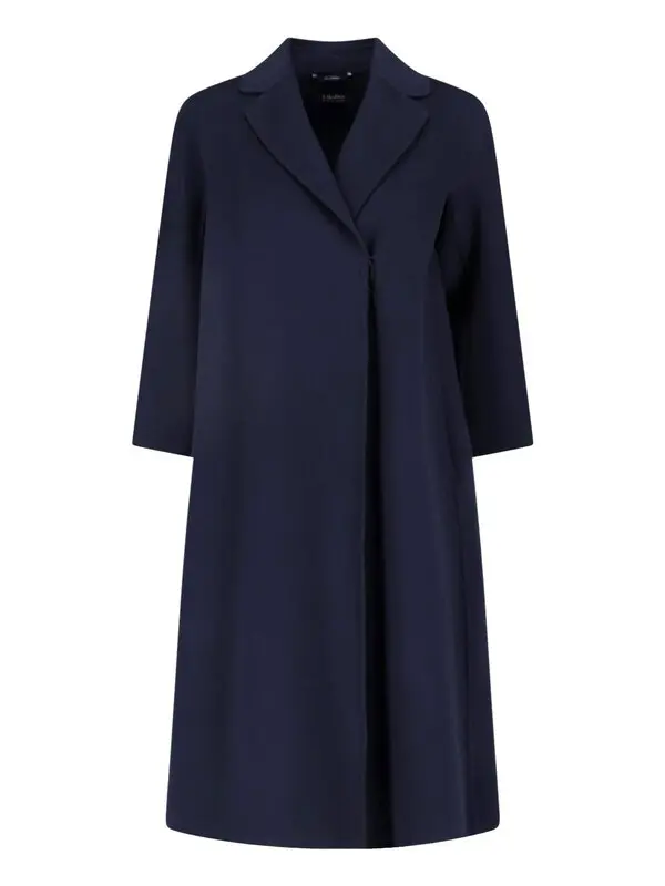Max Mara Virgin Wool Drap Coat - Blue