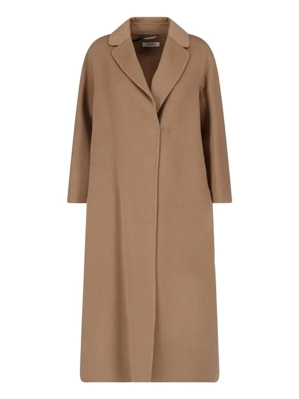 Max Mara Virgin Wool Drap Coat - Brown