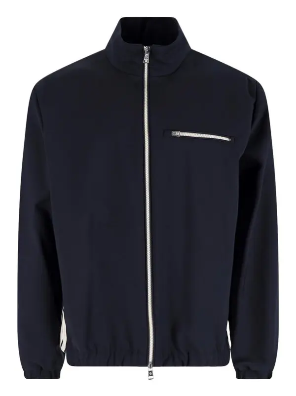 Moncler Fourioun" Zip-up Jacket With Logo Patch - Blue