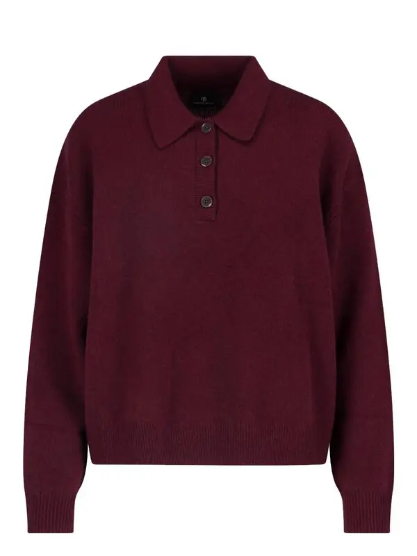 ANINE BING Cashmere Polo - Red