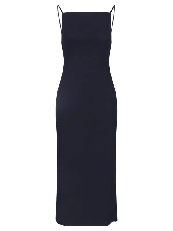 Givenchy Midi Dress In Cady Crepe With Square Neckline And Strappy Design - Black