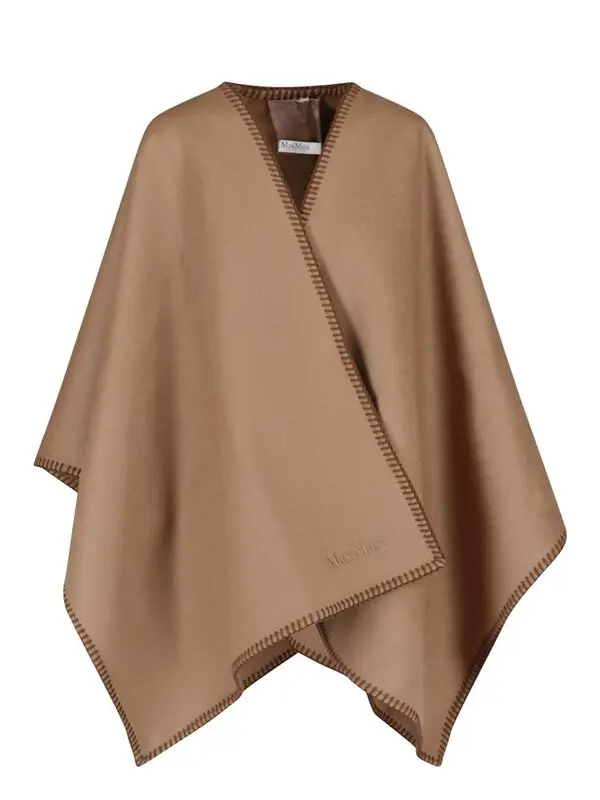Max Mara Virgin Wool Cape - Brown