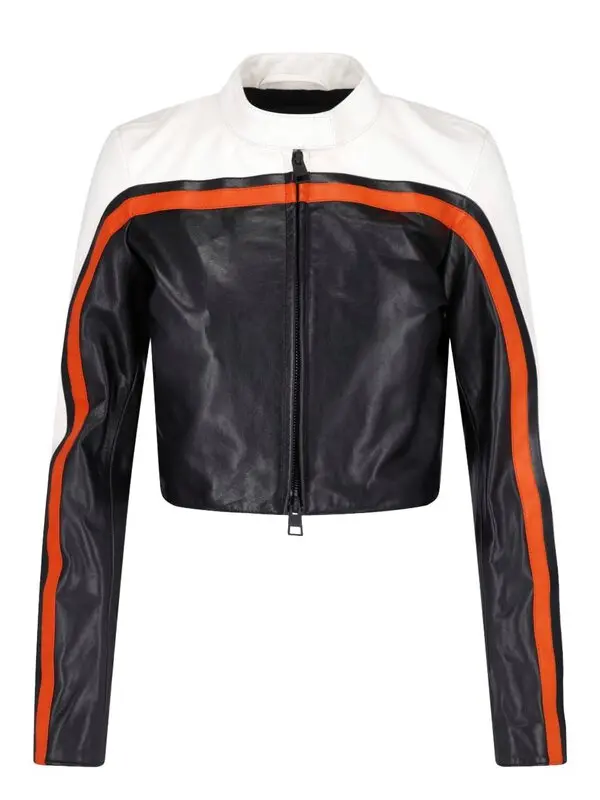 Balenciaga Biker Bodies" Cropped Jacket - Multi