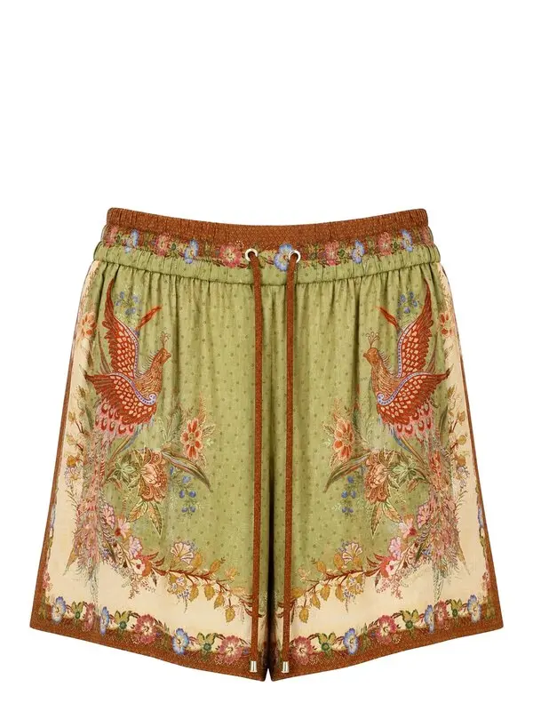 Zimmermann Indra Printed Shorts - Green