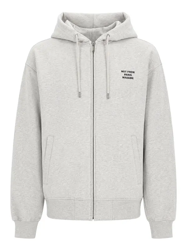 Drole De Monsieur Felpa Con Zip E Cappuccio - Grey