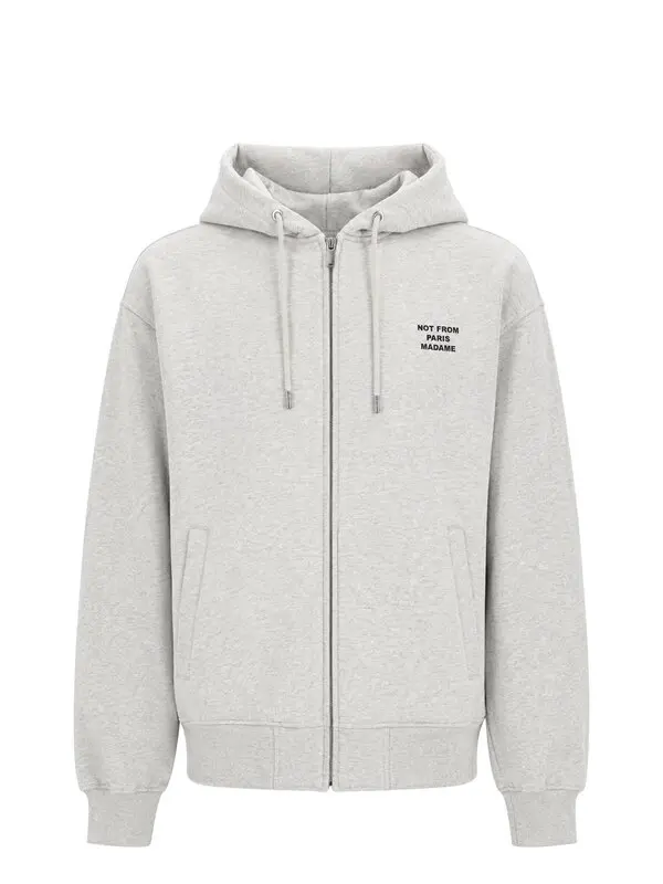 Drole De Monsieur Felpa Con Zip E Cappuccio - Grey