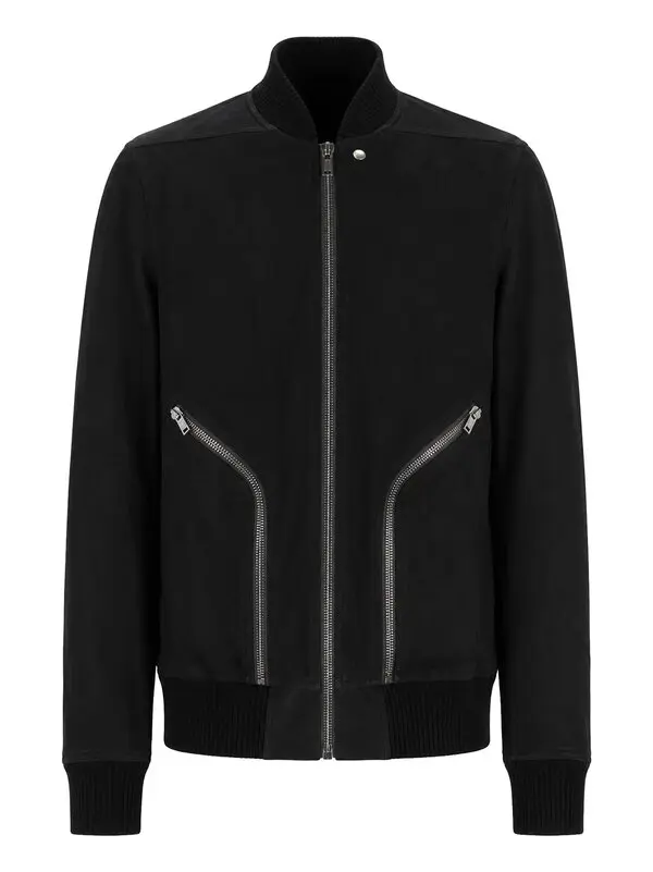 Rick Owens Heizer Flight Bomber In Leather - Black
